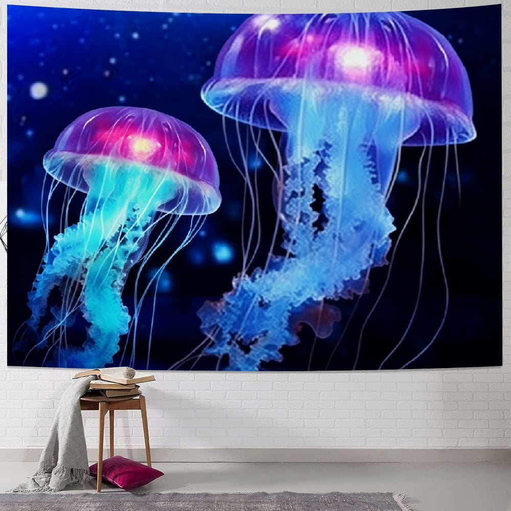Creowell Jellyfish Tapestry Jellyfish Fantasy Ocean Underwater Tapestry ...