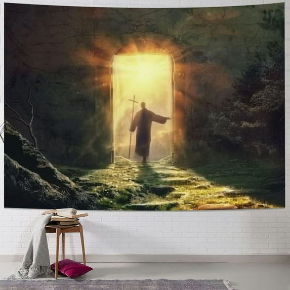 Creowell Jesus Tapestry Empty Tomb Jesus Crucifixion Shroud Art Wall ...