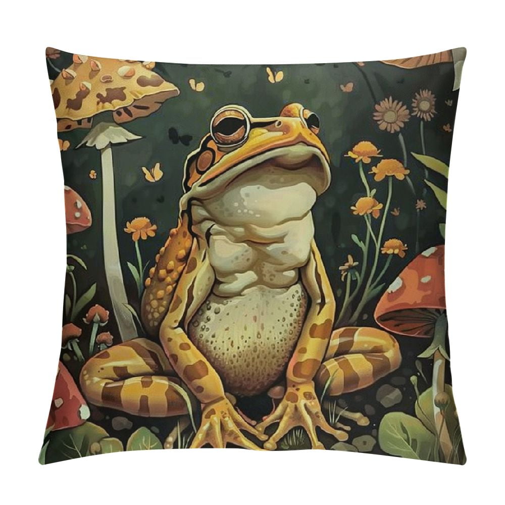 Creowell Jungle Frog Single Pack Pillow Cove,Wild Mushroom Nature ...