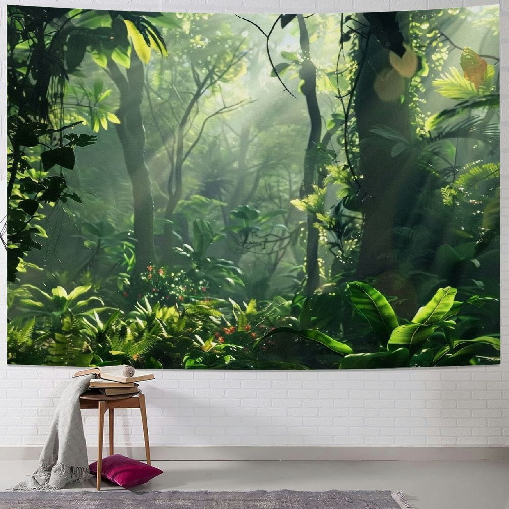 Creowell Jungle Tapestry, Jungle Photo Backdrop, Tropical Tapestry Wall ...