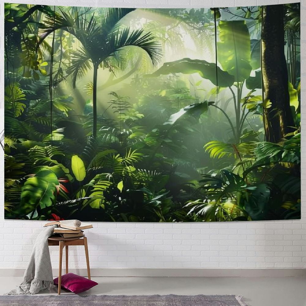 Creowell Jungle Tapestry, Tropical Tapestry Wall Hanging Rainforest ...