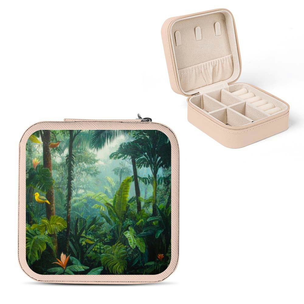Creowell Jungle Trees Birds Jewelry Storage Box for Necklaces Rings ...