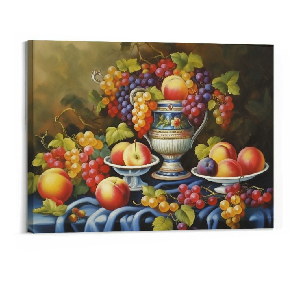 Creowell Kitchen Fruit Canvas Wall Art: Vintage Colorful Fruits and ...