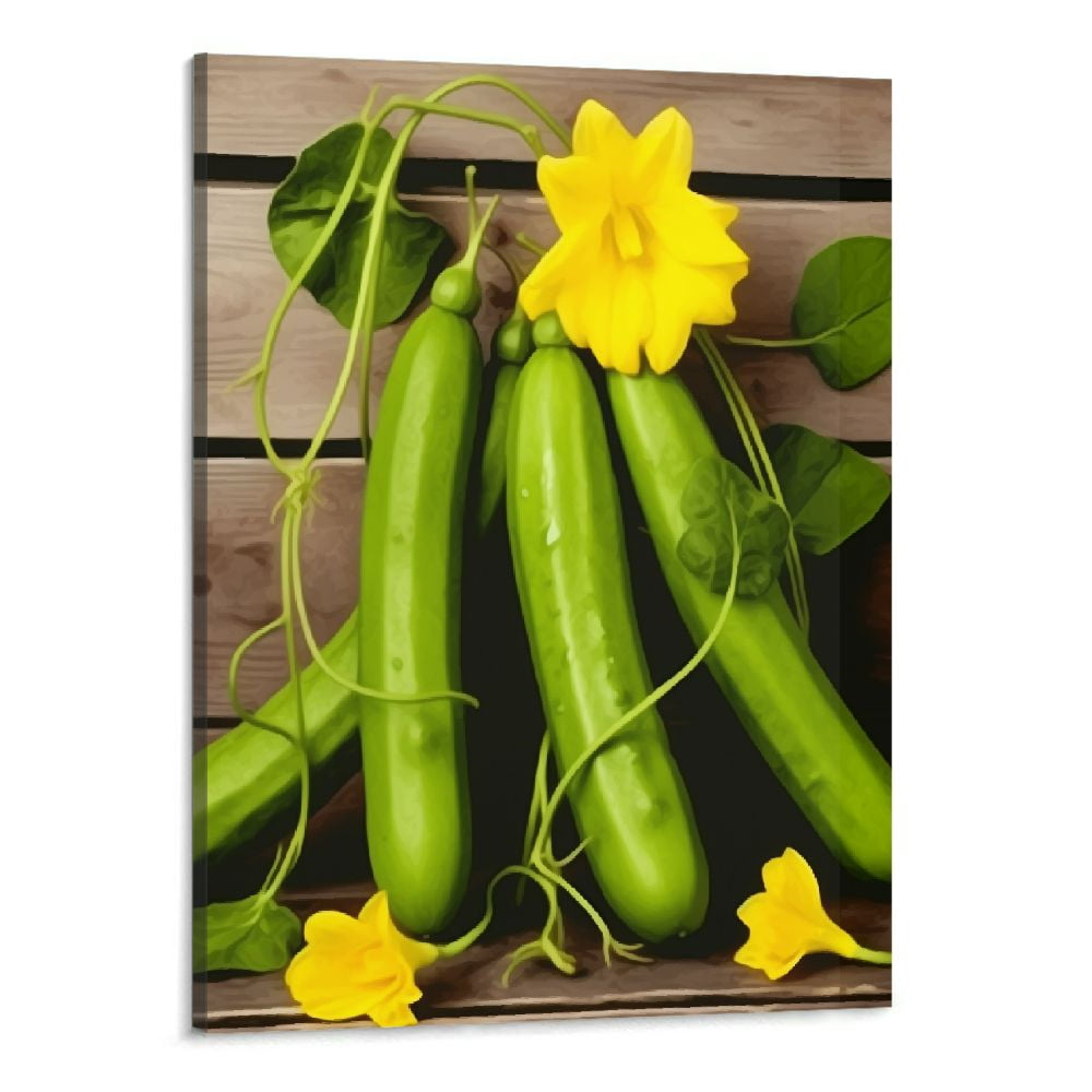 Creowell Kitchen Wall Decor Art Prints Cucumber Vegetables Food ...