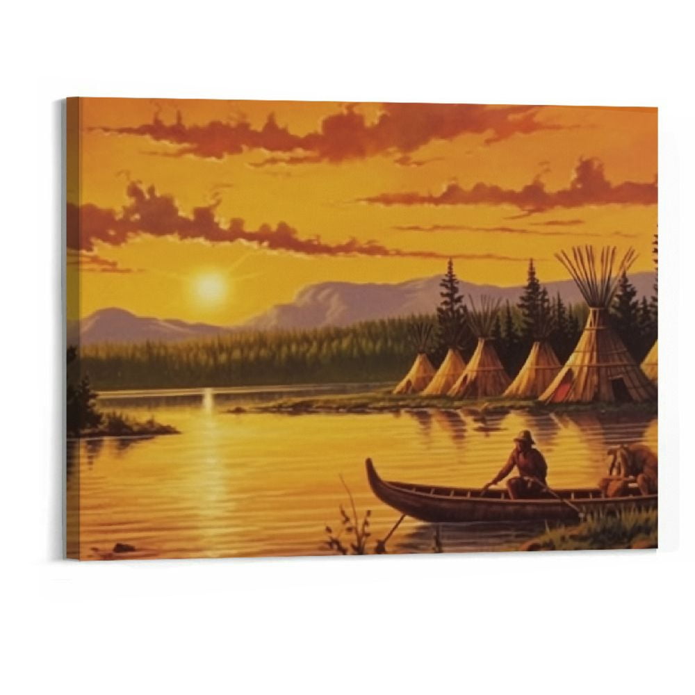 Creowell Landscape Art Poster Native American Sioux Indian Northern ...