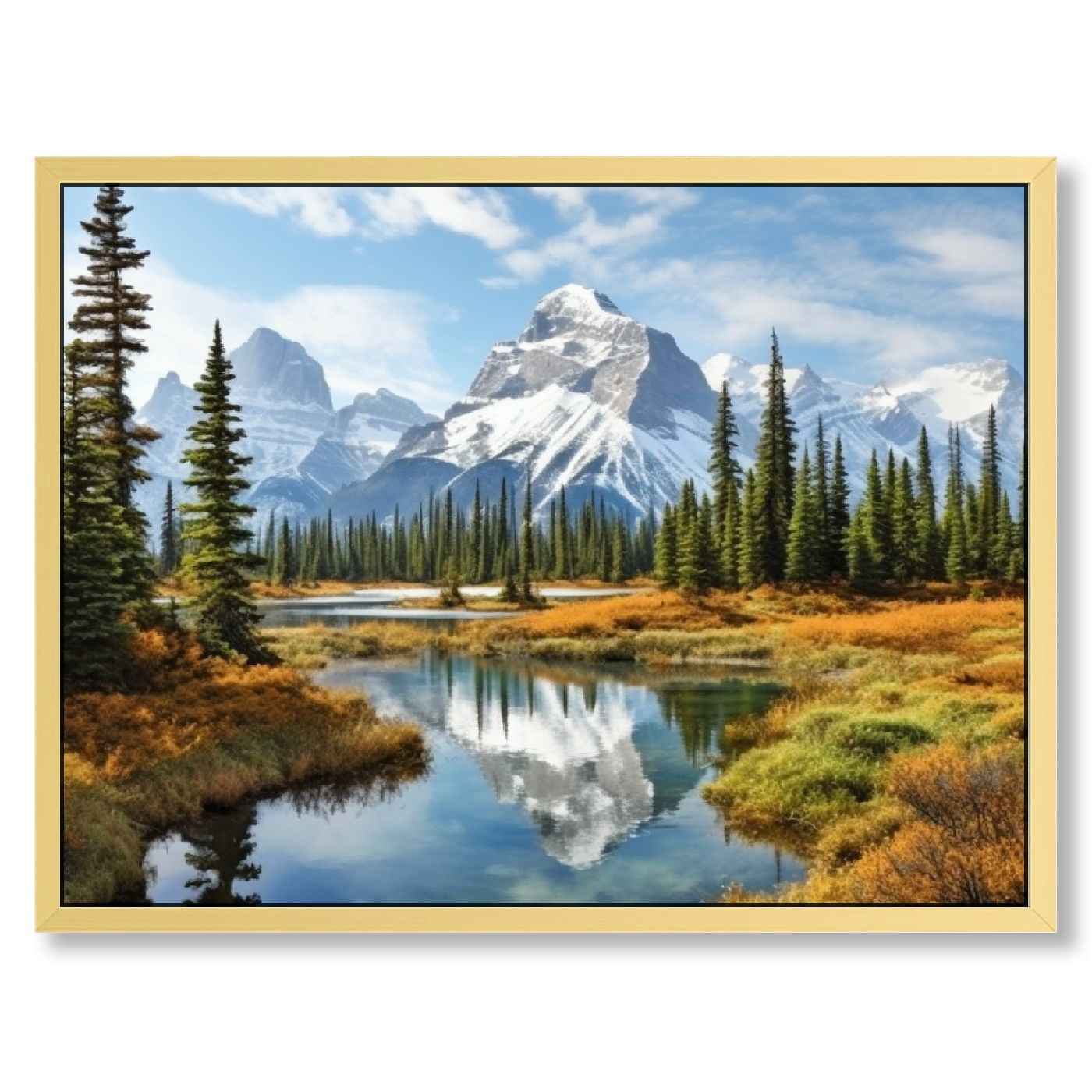 Creowell Landscape Lake Wall Art Canvas: Nature Scenery Picture ...