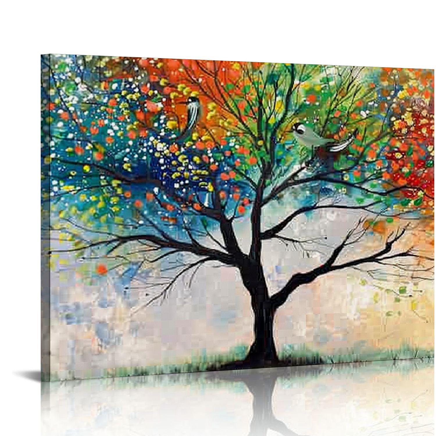 Creowell Large Living Room Wall Decor Canvas Wall Art Colorful Trees ...