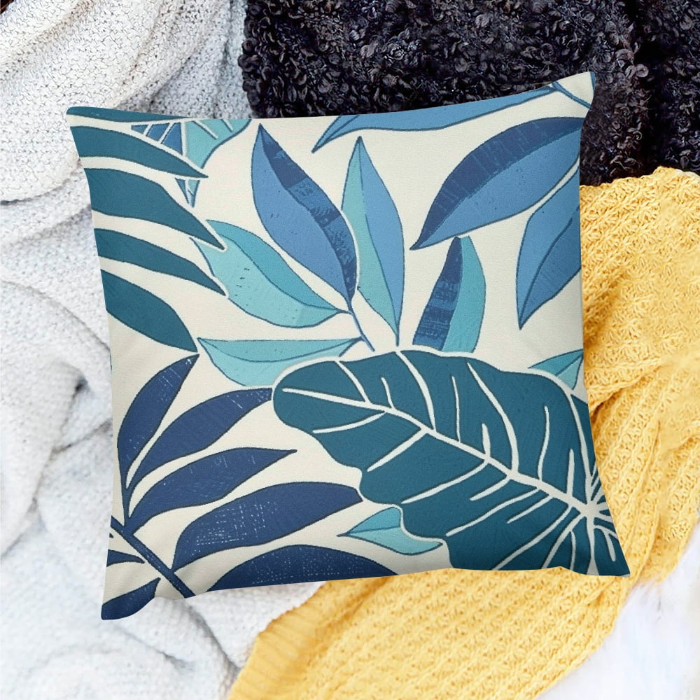 Creowell Leaf Pattern Pillows Case for Home Sofa Couch Decor, Set of 1 ...
