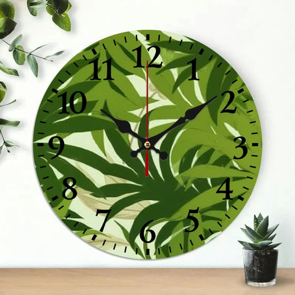 Creowell Leaves Wall Clock Wall Hanging Decor for Living Rooms ...
