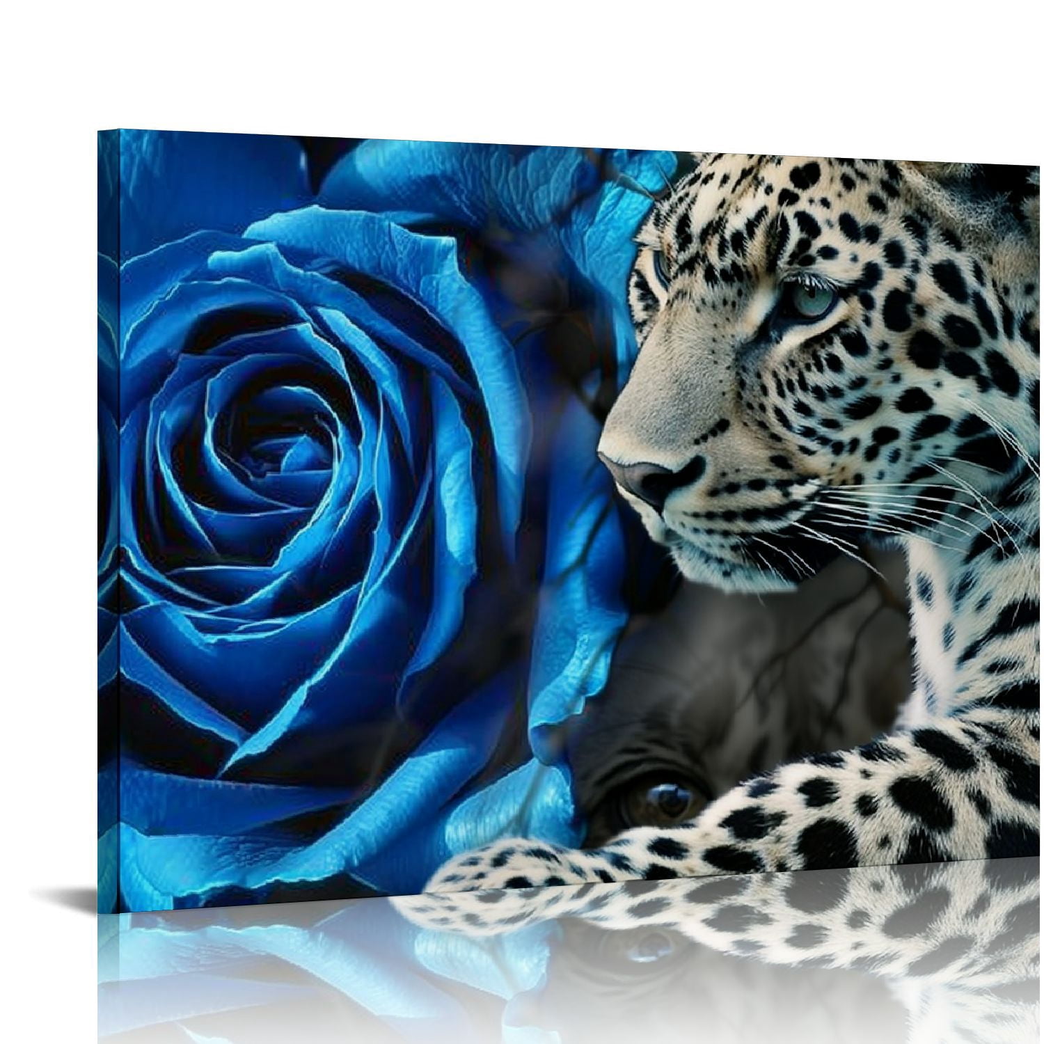 Creowell Leopard Animal Canvas Wall Art Blue Eyes Animal Picture Prints ...