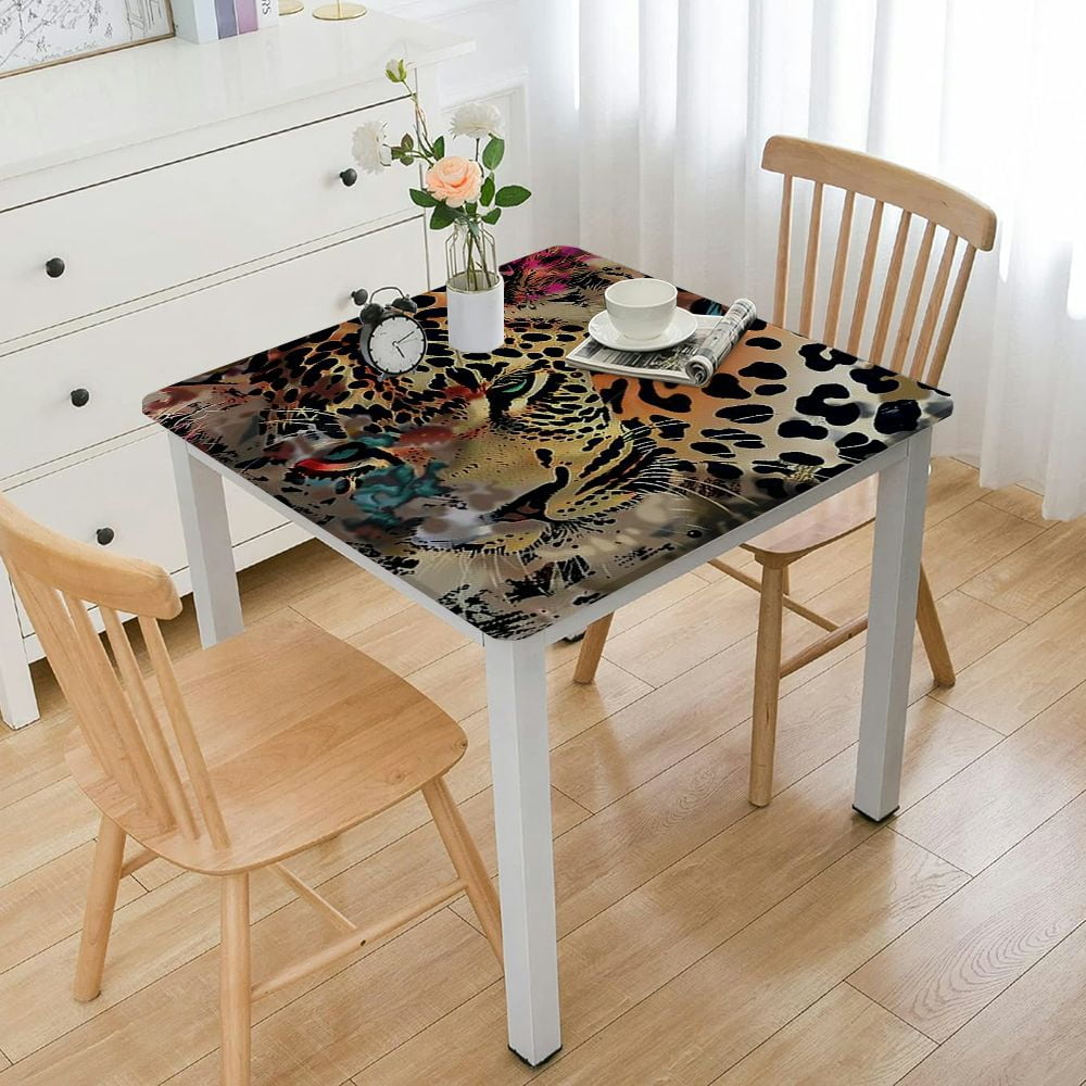 Creowell Leopard Print Table Cloths Square African Animal Cheetah ...