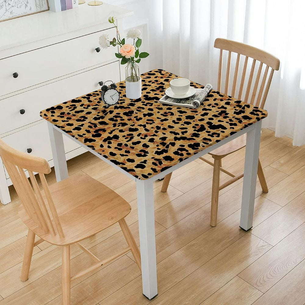 Creowell Leopard Tablecloths, Square Safari Animal Cheetah Print Table ...