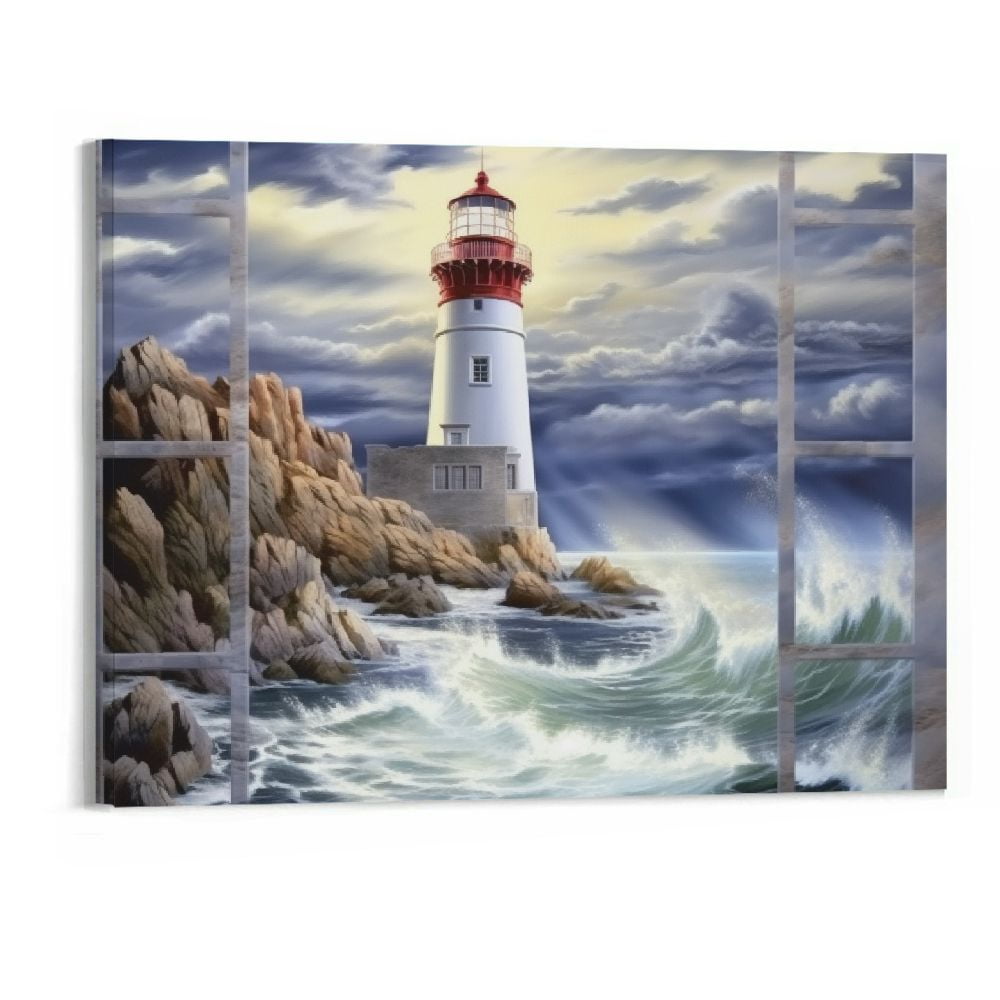 Creowell Lighthouse Nautical Pictures Wall Art Ocean Canvas Wall Decor ...