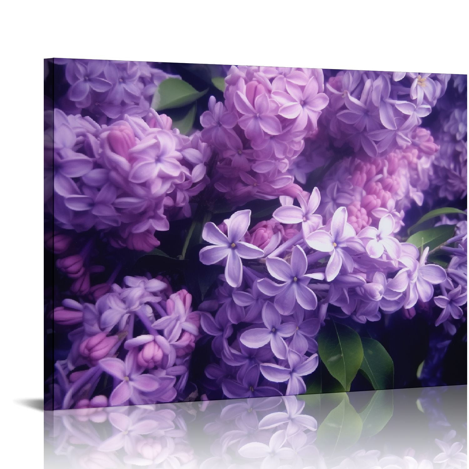 Creowell - Lilac Wall Art Decor Blooming Purple Flowers Canvas Pictures ...
