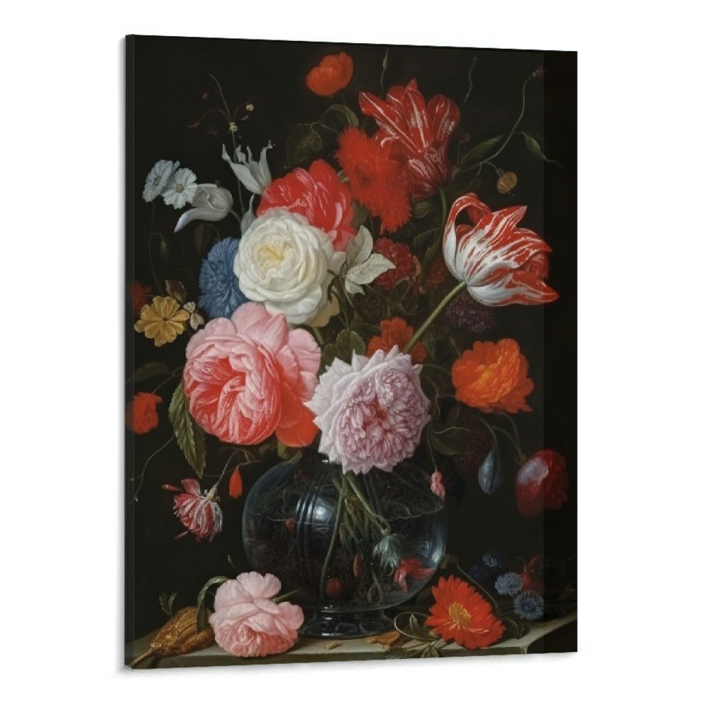 Creowell Make Em Laugh Still Life with Flowers in A Glass Vase Poster ...