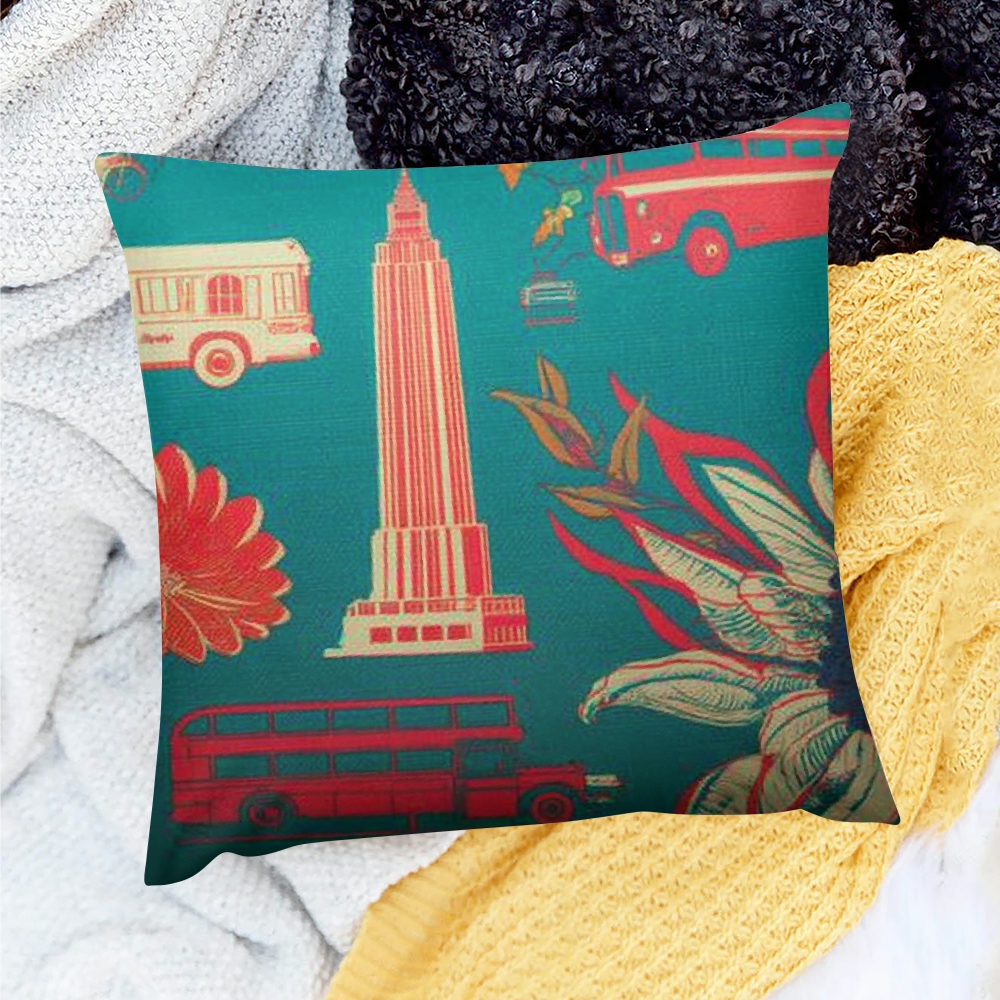 Creowell Maximalism Screenprint Wallpaper Pillow Cover for Home Sofa ...