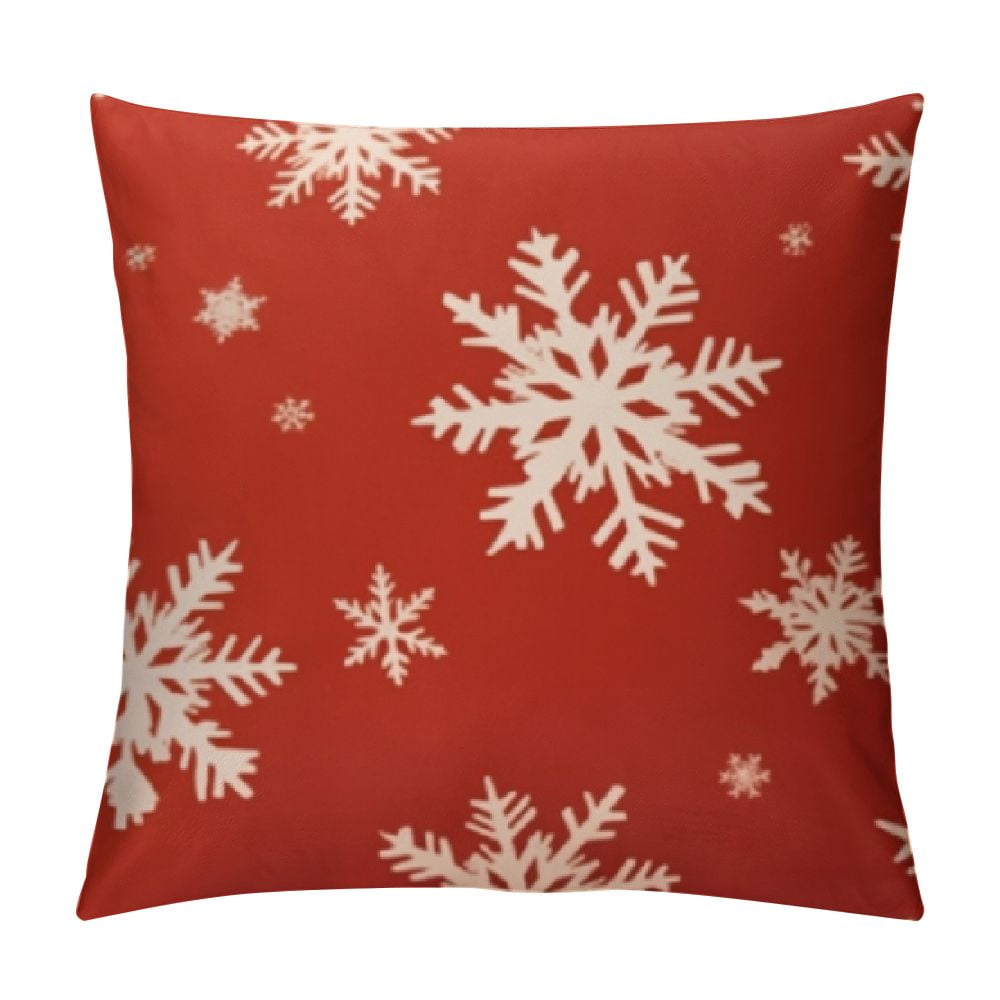 Creowell Merry Christmas Hello Winter Buffalo Plaid Snowflake Red Throw ...