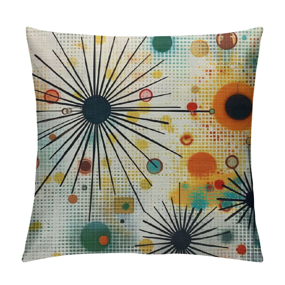 Creowell Mid Century Modern Atomic Stars Throw Pillow Cover Repeat ...