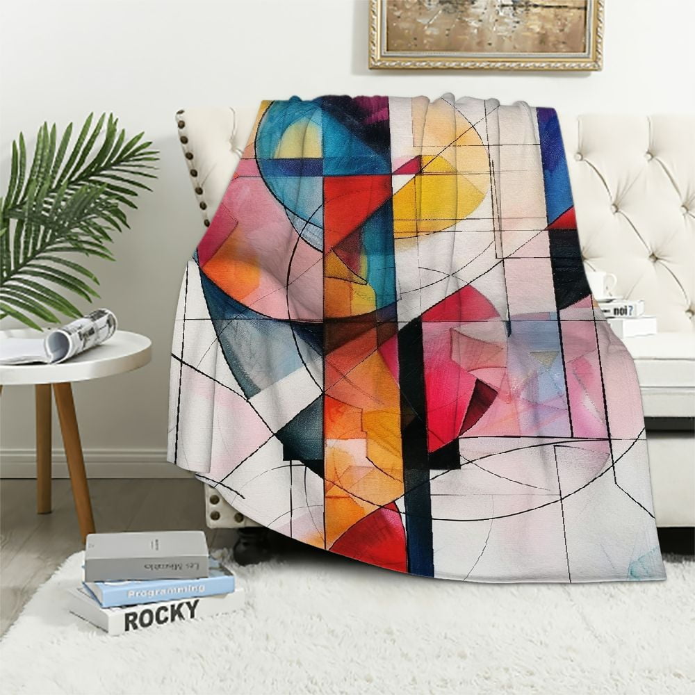 Creowell Modern Watercolor Abstract Blanket Abstract Modern Art Marble ...