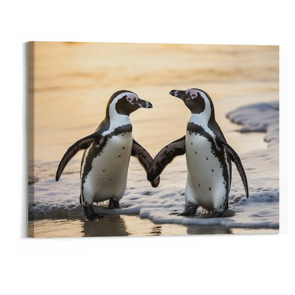 Creowell Modern Wild Animal Painting Canvas Prints African Penguin On ...
