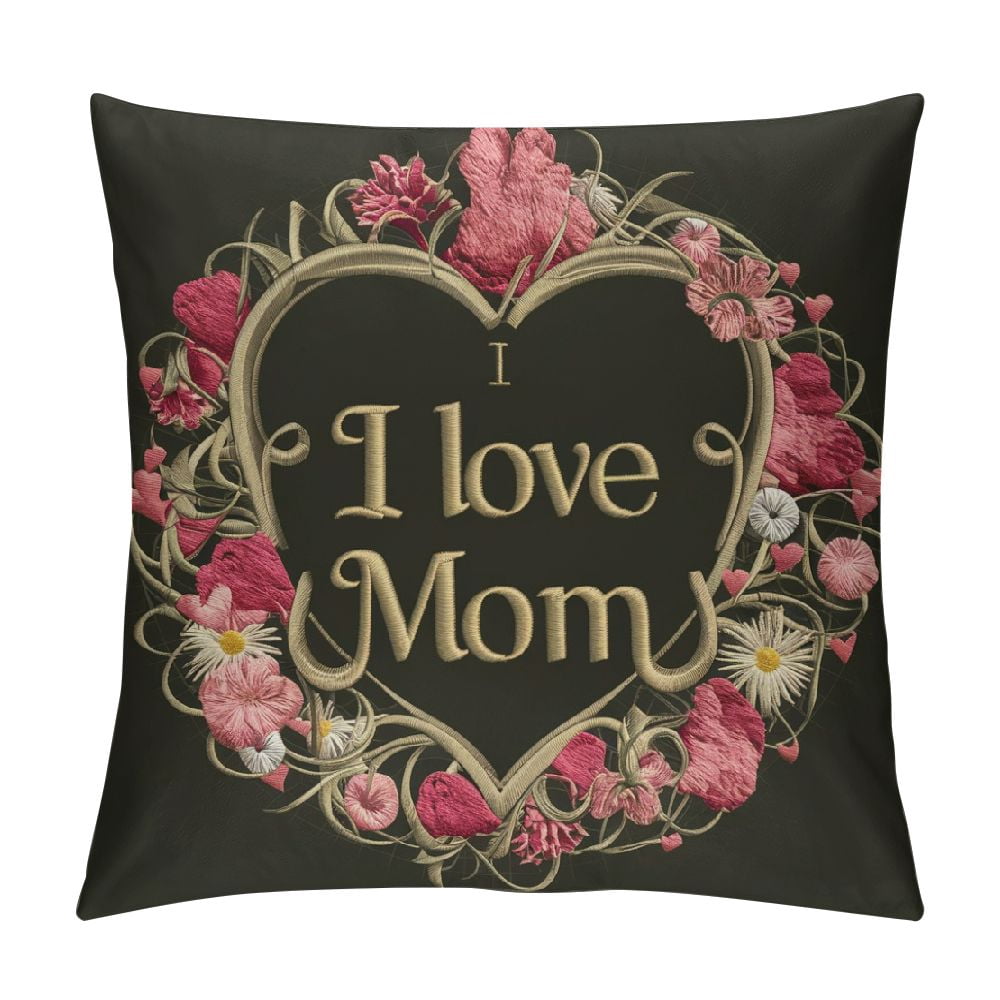 Creowell Mother's Day Pillow Covers Pink Carnation Throw Pillow Covers ...