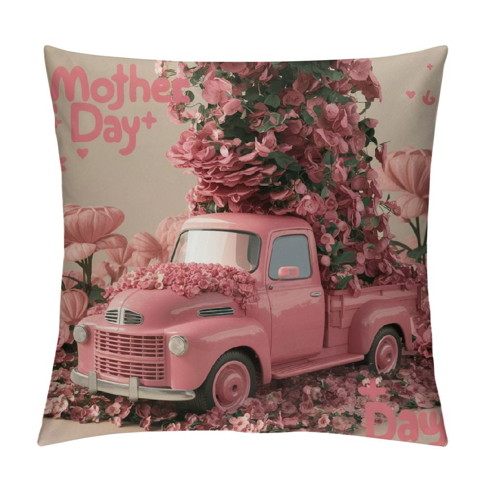 Creowell Mothers Day Pillow Covers Mom Throw Pillow Covers Pink ...