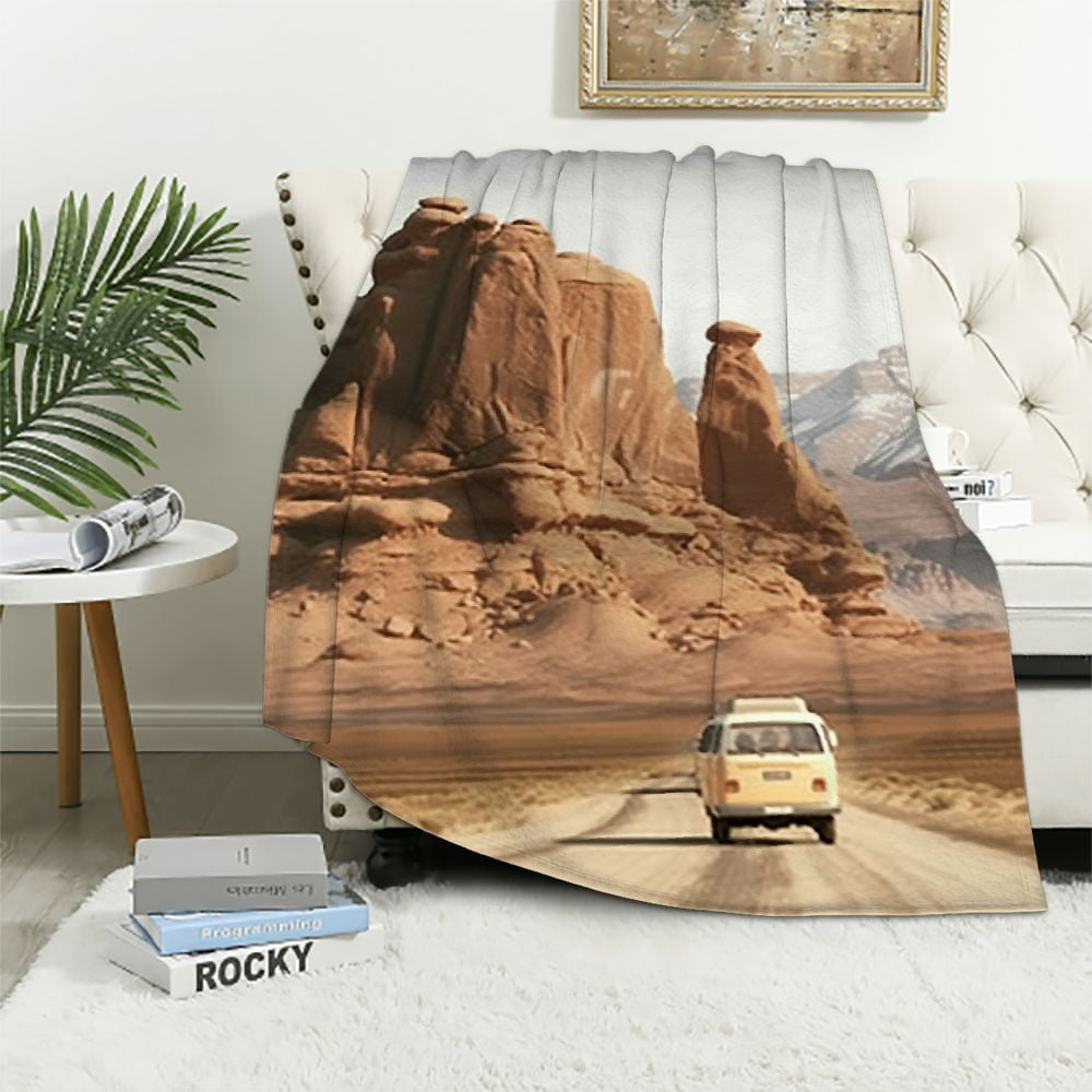 Creowell Mountain Range Desert Van Ideal Comfy Throw Blanket ...
