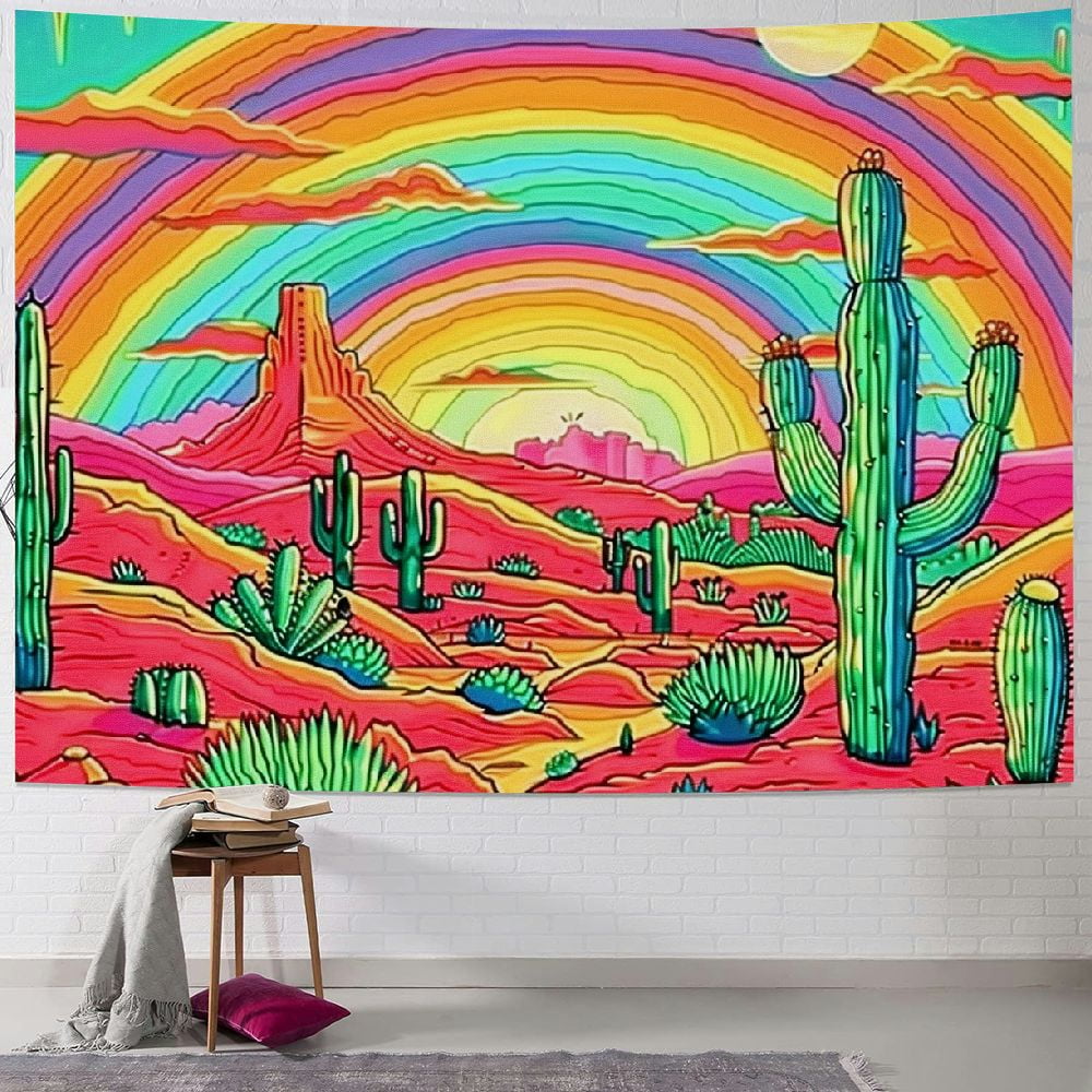 Creowell Mountain Tapestry Sun Tapestry Desert Cactus Tapestry Nature ...