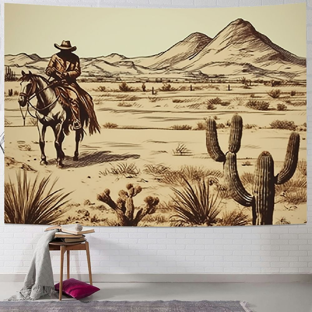 Creowell Mountain Tapestry Wall Hanging Western American Wild West ...