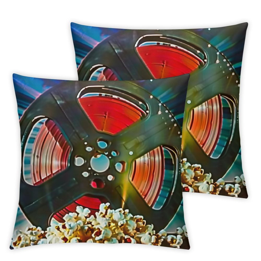 Creowell Movie Themed Pillow Cover Home Theater Decor Throw Pillow ...