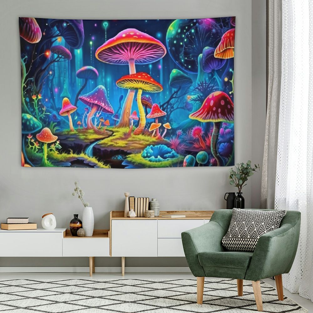 Creowell Mushroom Tapestry Colorful Tapestries for Bedroom Aesthetic ...