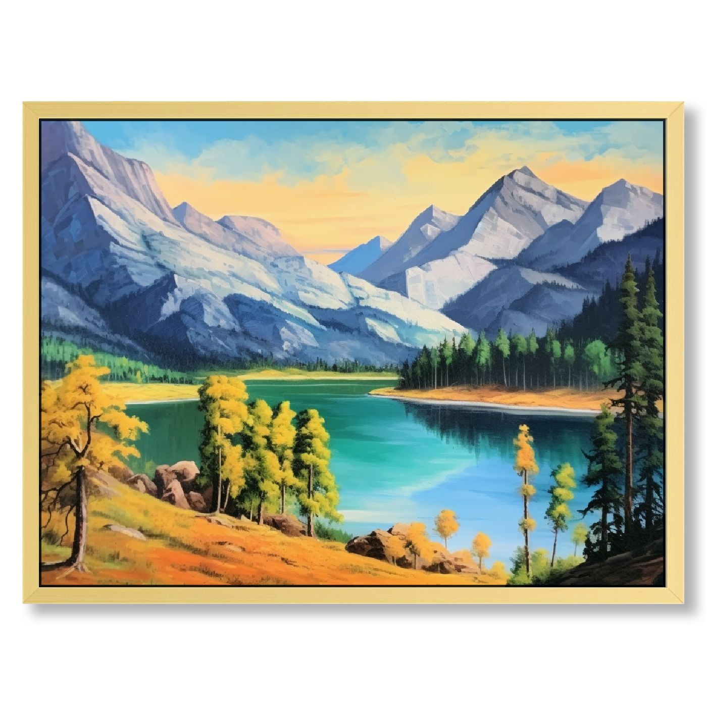 Creowell Nature Mountain Canvas Wall Art National Park Painting Fall ...