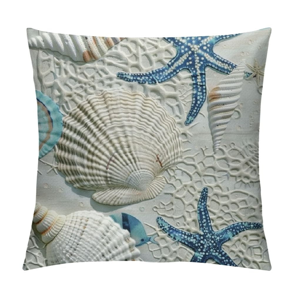 Creowell Nautical Coastal Pillow Covers Summer Ocean Theme Throw Pillow ...