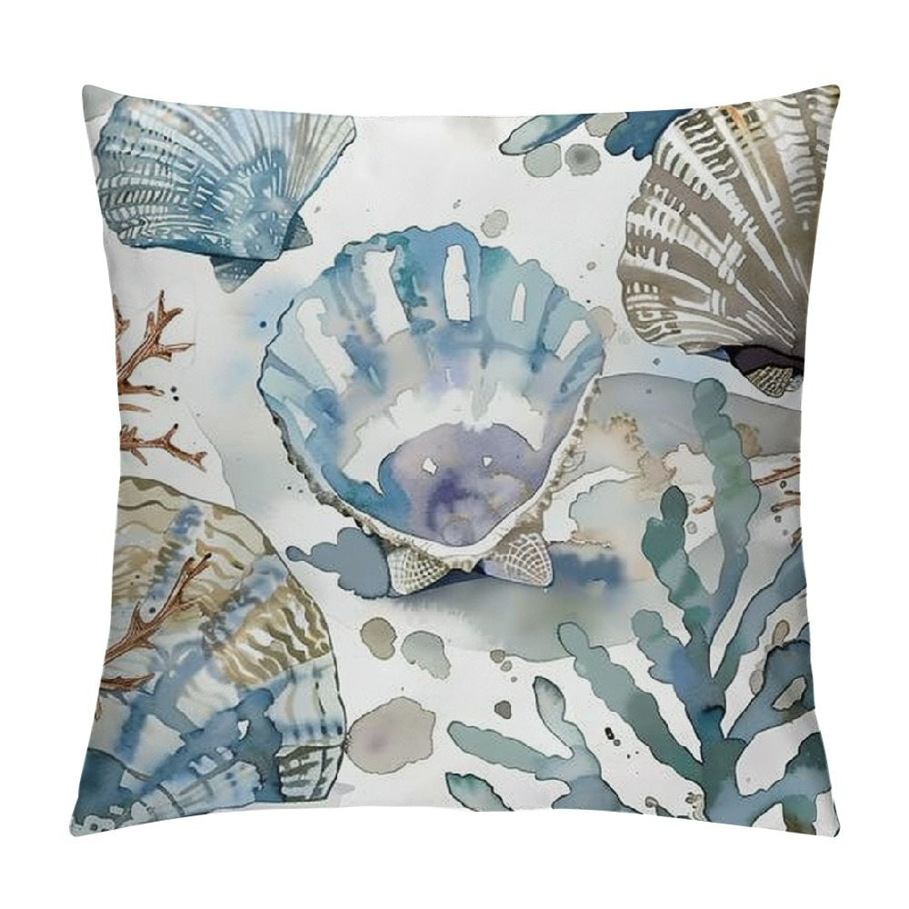 Creowell Nautical Coastal Throw Pillow Covers Ocean Themed Beach ...
