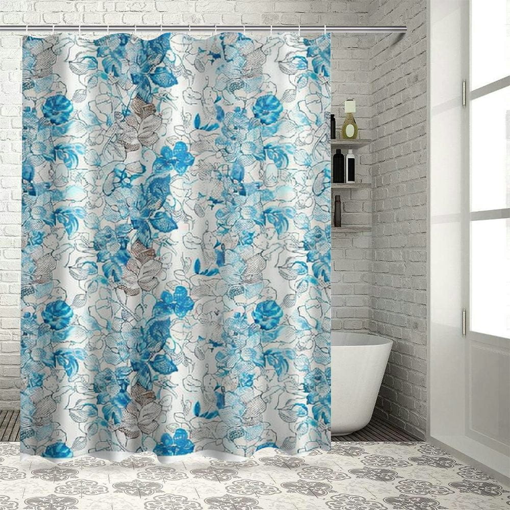 Creowell Nautical Shower Curtain, Pastel Toned Sea Shell Starfish ...