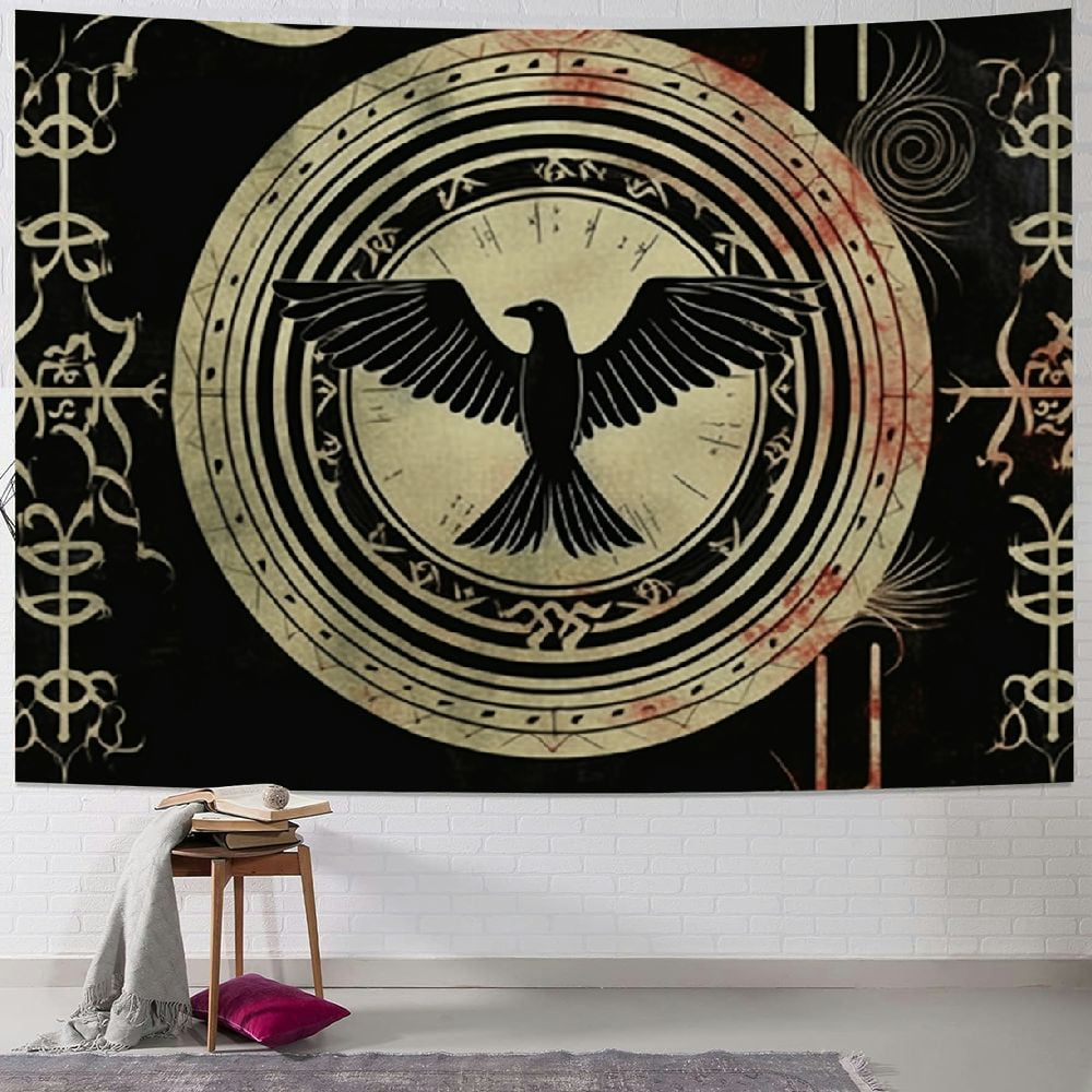 Creowell Nordic Vikings Tapestry, Soft Flannel, Viking Raven Celtic ...