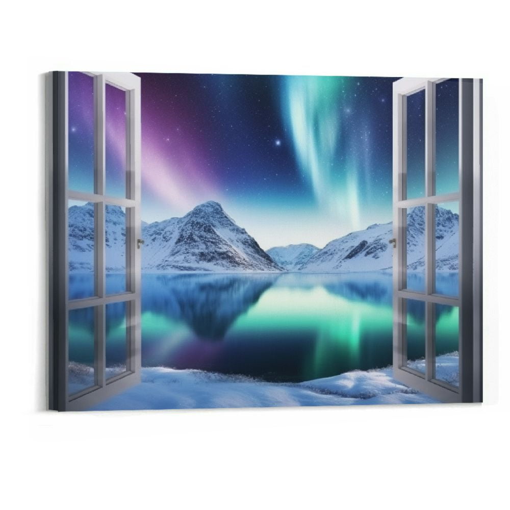 Creowell Northern Lights Wall Art Aurora Borealis Pictures Wall Decor ...