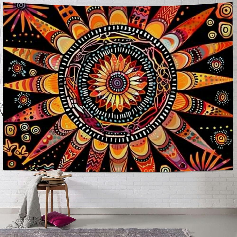 Creowell Orange Sun and Moon Tapestry Wall Hanging, Indie Hippie ...