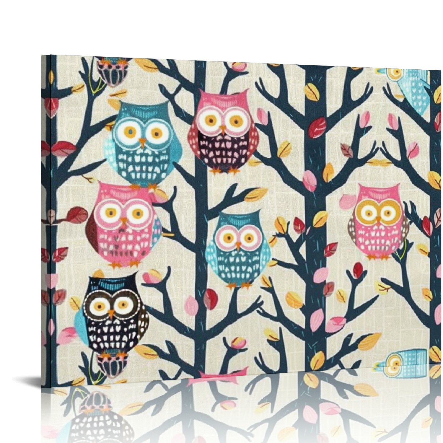Creowell Owls Trees Pattern Modern Canvas Prints Wall Art Decor 20x16in ...