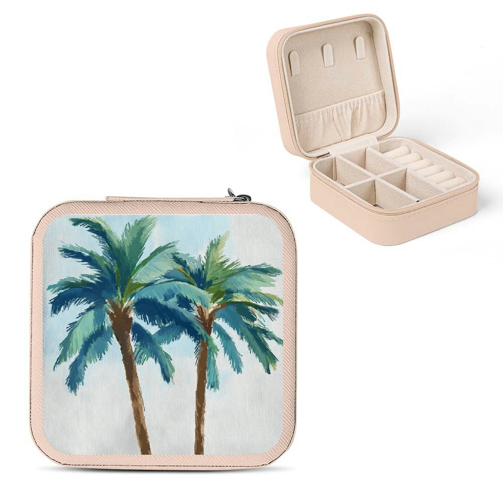 Creowell Palm Trees Painting Flexible Storage Jewelry Box for Travel ...
