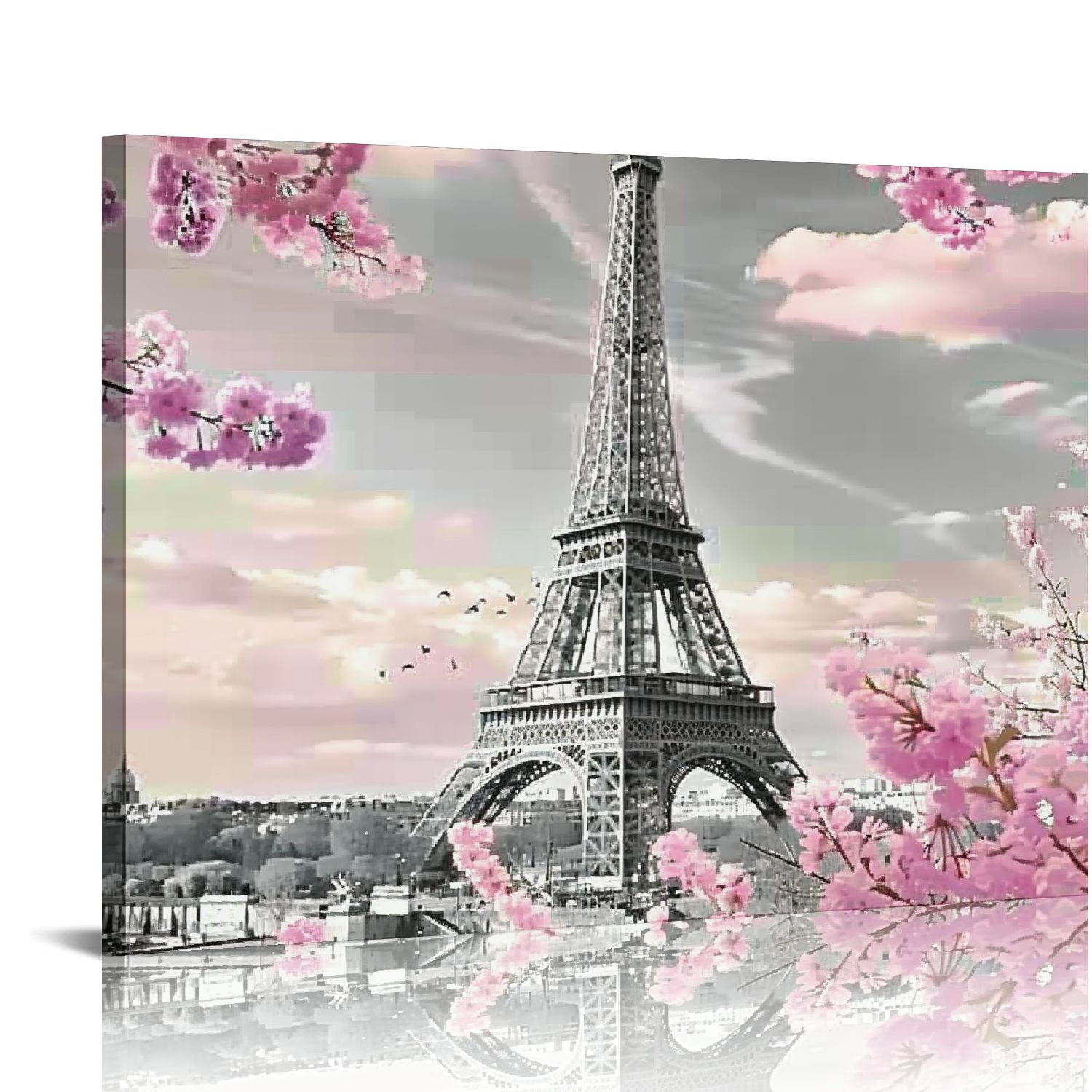 Creowell Paris Eiffel Tower Wall Decor for Girls Bedroom Pink Paris ...