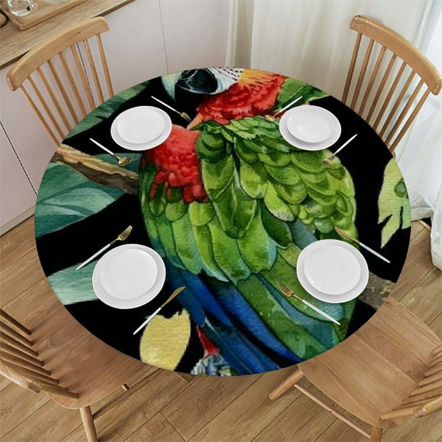 Creowell Parrot Tablecloths Diameter Round Tablecloth Macaw Bird ...