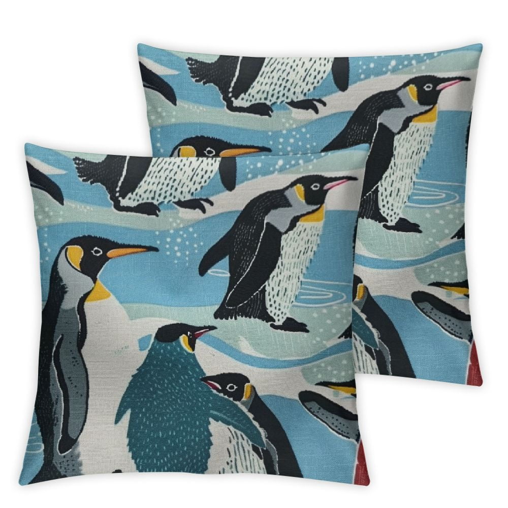 Creowell Penguins Throw Pillow Cover or Home Bed Decor,Antarctica ...
