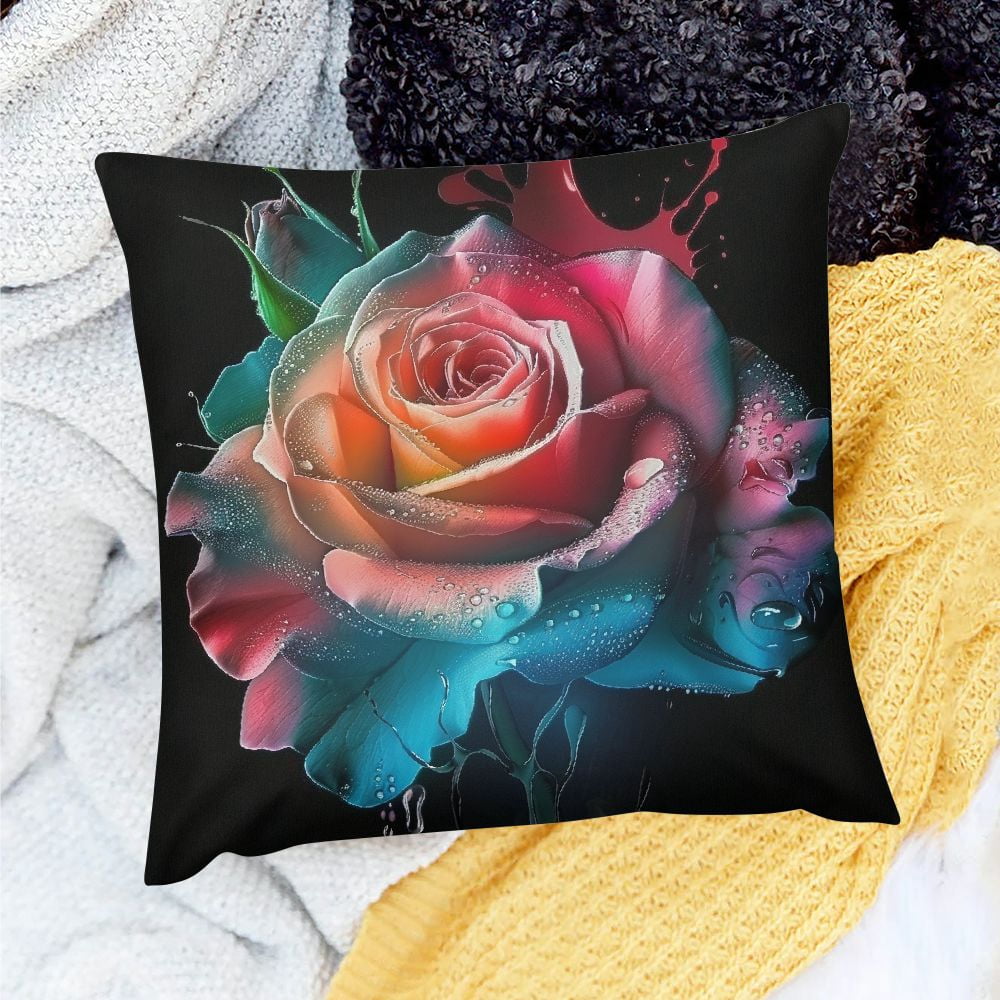 Creowell Pillow Case Rose Water Drops Decor Set for Home Sofa Couch ...