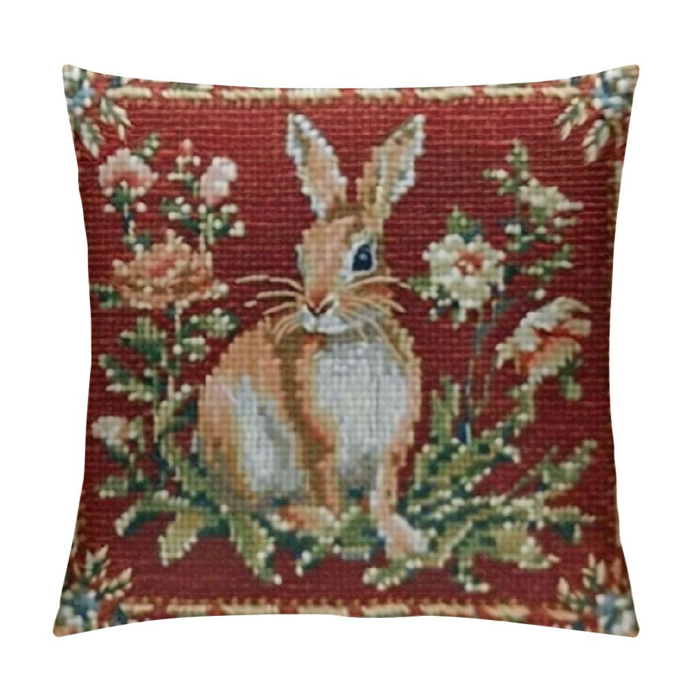 Creowell Pillow Cover,Medieval Rabbit I French Modern Throw Pillow Case ...