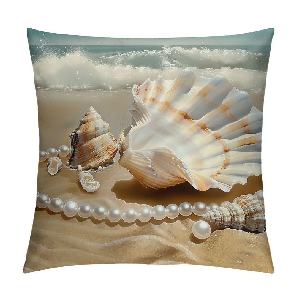 Creowell Pillow Covers Beach Shell Starfish Throw Pillows, Outdoor ...
