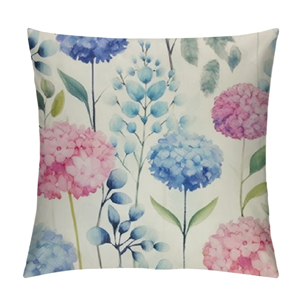 Creowell Pillow Covers Blue Hydrangea Flowers It is So Good to Be Home ...