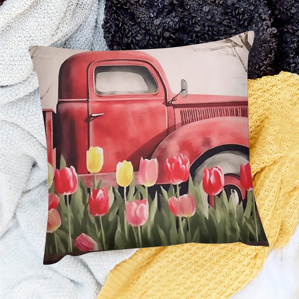 Creowell Pillow Covers Decoration Flowers Decor Indoor for Home Sofa ...