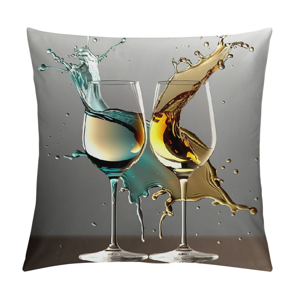 Creowell Pillow Covers Wine Glass with Butterfly Sailboat Throw Pillows ...