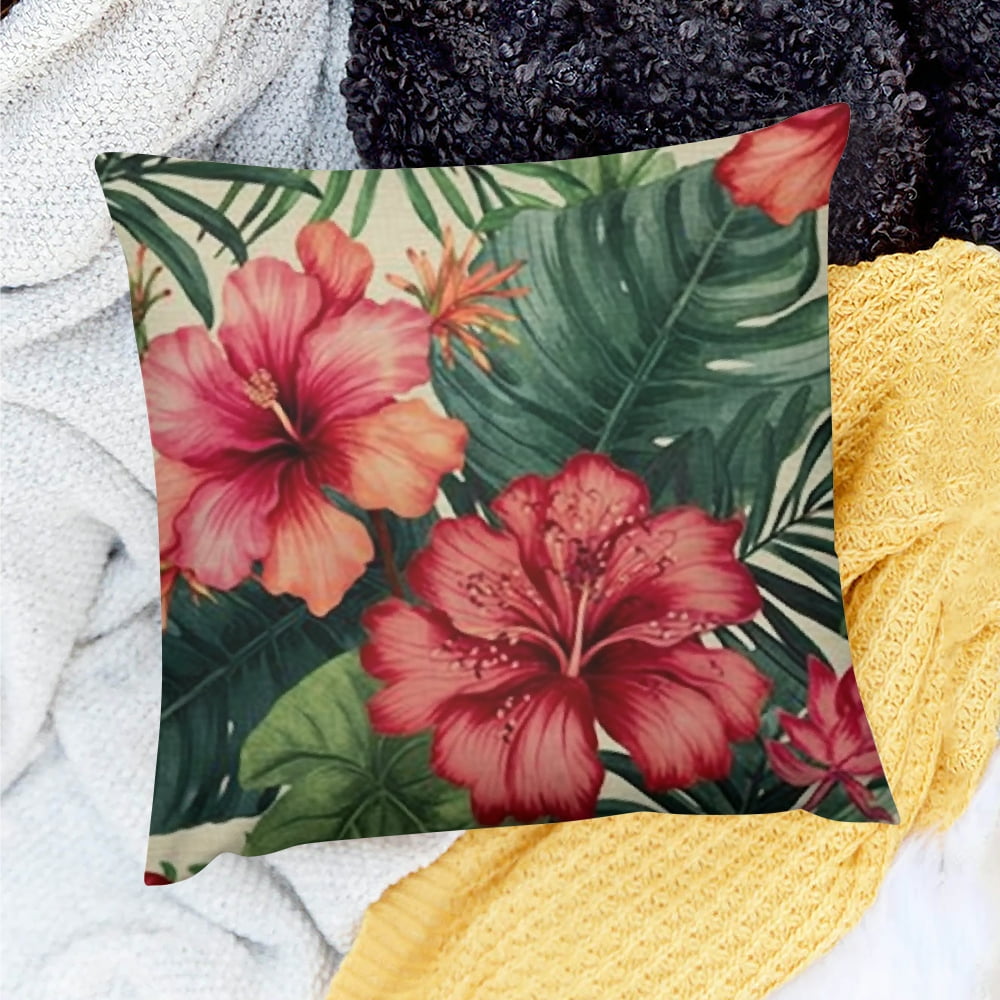 Creowell Pillows Case Flowers Leaves Pattern Farmhouse Decor for Home ...